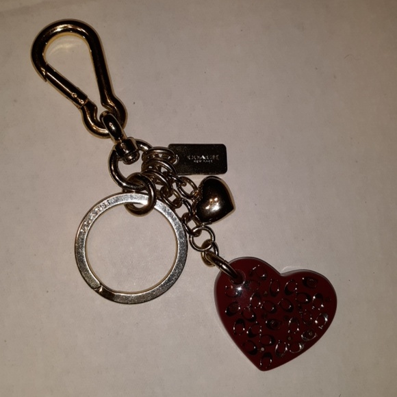 Coach | Accessories | Rare Coach Red Resin Heart Keychain Purse Charm ...